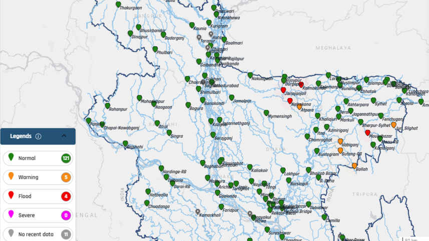 Bangladesh Flood Warning 2026 | Water levels in four rivers above ...