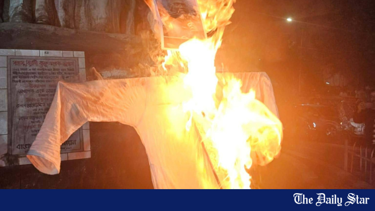 Ducsu Reaction to Jamaat comments | DU students burn effigy in protest ...
