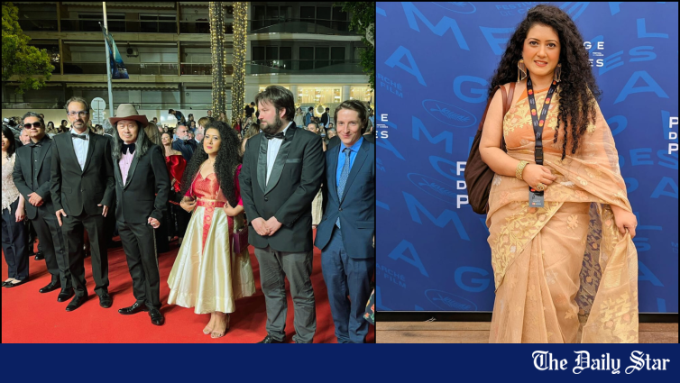 Reeti walks down Cannes’ official red carpet in katan gown | The Daily Star
